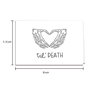 RollupJoy Cute Skeleton Halloween Wedding Card, Til Death Anniversary Card Gift for Husband Wife, Funny Bridal Shower Card, Romantic Engagement Card for Him Her