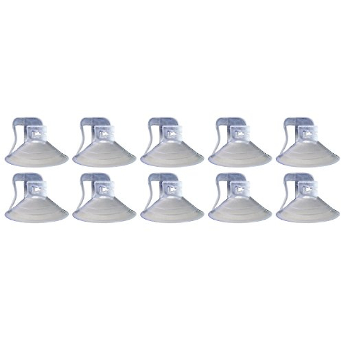 Clear Plastic Suction Cup Hooks - 4 cm (1-5/8 in) Wide, Set of 10, Pop Up Handles and Grips for Glass, Windows, Windshield, Metal, Tile, Kitchen, Bathroom Mirror, Shower Wall, Terrarium, Car Window