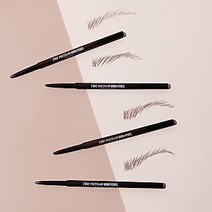 Kiss New York Professional Brow Pencil with Spoolie Brush, Ultra-Fine Precision Point Eyebrow Pencil, Dual-Sided Precise, Slim Definer, Fills Brows, Long-Lasting (Deep Dark Brown)