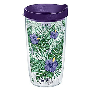 Tervis Fiesta - Palm Tropical Made in USA Double Walled Insulated Tumbler Travel Cup Keeps Drinks Cold & Hot, 16oz, Lidded