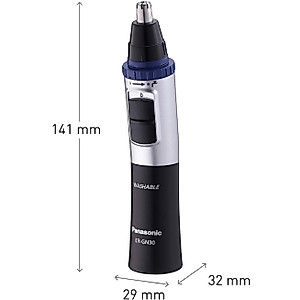 BluebirdSales Panasonic Men's Cordless Wet/Dry Electric Razor Bundle: ER-GN30-K Nose & Facial Hair Trimmer + 4AA Batteries Deluxe Cleaning Cloth