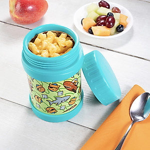 Octonauts Stainless Steel Insulated Lunch 13 oz Jar for Kids – Large Leak-Proof Storage Container for Hot & Cold Food, Soups, Liquids - BPA Free - Fits Most Lunch Boxes and Bags - Teal