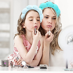 OSOLVE Spa Headband for Women, Sponge and Terry Towel Cloth Fabric Head Band for Face Washing, Makeup Removal, Shower, Skincare (1pcs-Blue)