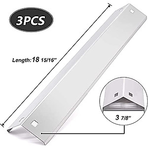 Adviace Heat Plates Replacement Parts for Char Griller 5050 5650 3001 E3001 3072 5072 3070 Grills, 3-Pack Stainless Steel Flame Shields for Chargriller 5050 5650 Char Griller 100001 Replacement Part