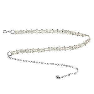 Rhinestone Belt Sliver Sparkly Crystal Dimonad Belt for Women Dresses Wedding Dress Bridal Belt Sliver Loop