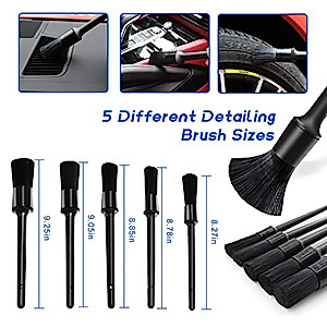 Titeney 10 Pieces Car Cleaning Tools Kit, Auto Wheel Detailing Brush Set Including Long Handle Wheel Brush, Short Handle Brush, Detailing Brush, Air Outlet Brush, Car Wash Mitt and Towel…