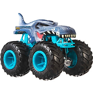 Hot Wheels Monster Trucks 1:64 Scale Dino 2-Pack, Set with Motosaurus & Mega-Wrex, Toy for Kids & Collectors