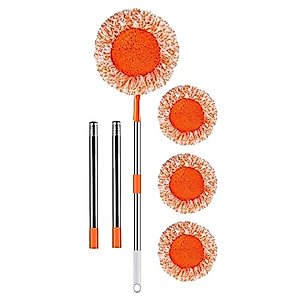 Mops for Floor Cleaning, Cleaning Mop 360 Degree Rotatable Adjustable Microfiber Extendable Wall Cleaning Mop with Long Handle Microfiber Dry and Wet Dust Mop Cleaner with Mop Cloth for Floor Ceiling