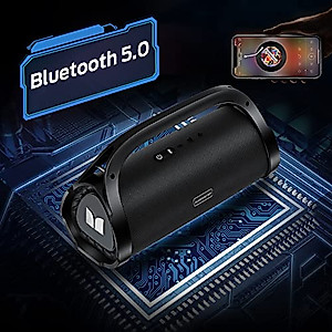Monster Adventurer Max Bluetooth Speaker, IPX7 Waterproof Outdoor Bluetooth Speakers with Double Subwoofer, 100W Stereo Sound and Rich Bass, Wireless Bluetooth Speakers for Home, Party, Beach