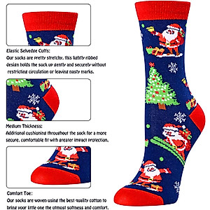 HAPPYPOP Christmas Gifts Stocking Socks For Girls Boys - Secret Santa Socks Sloth Socks For Kids, Xmas Stocking Stuffers Christmas Socks 4 Pack