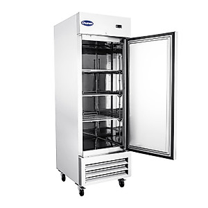 CHUMART 27" Commercial Freezer with Single Solid Door, 23 Cu.ft Fan Cooling Stainless Steel Upright Freezer, LED Lighting, 3 Shelves for Restaurant, Commercial Kitchen, Home,Bar, Shop, etc