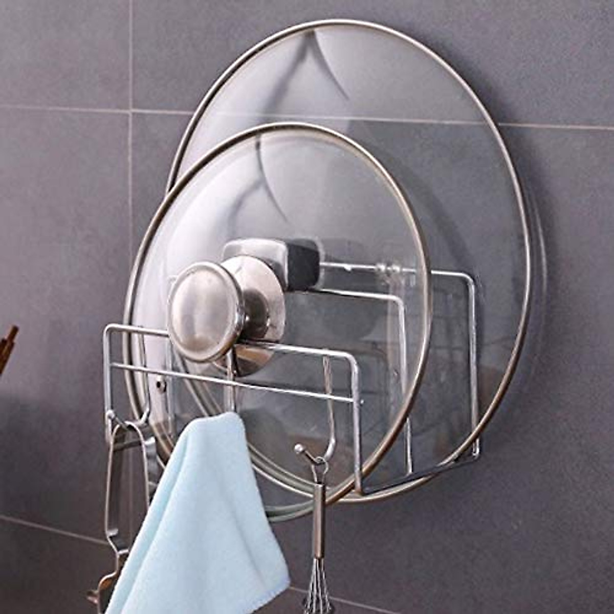 XJJZS Kitchen Pot Lid Holder Organizer Rack Storage Pan Lid Multi-layer Holder Rack Multi-layer Metal Rack Kitchen Tool