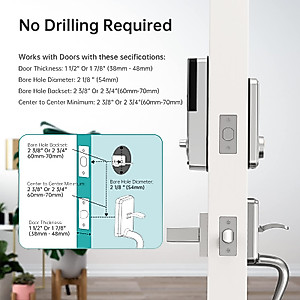 Smart Deadbolt Keyless Keypad Lock: Hornbill Smart Locks for Front Door, Digital Electronic Door Lock, Bluetooth Code Door Locks for Front Door