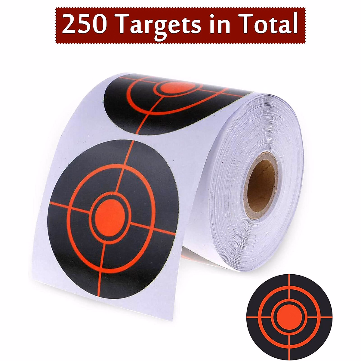 Splatter Target Stickers, 3 Inch Reactive Paper Targets, 250 Pcs Adhesive Shooting Targets with Fluorescent Yellow Impact for BB Gun, Pellet Gun, Airsoft, Rifle Shooting Practice