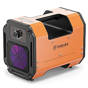 BaseAire 10,000 mg/h Ozone Generator, O-UVC2 Pro Commercial O3 Air Purifier with Adjustable Settings, Carry Handle, Heavy Duty Air Cleaner, for Large Rooms, Cars, Pets