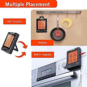 Cloud BBQ 500FT Wireless Meat Thermometer, Smart Rechargeable BBQ Thermometer with Four Probes, Bluetooth Meat Thermometer for Somker, Oven,Grilling, Cooking Turkey Fish Beef (FS-66)
