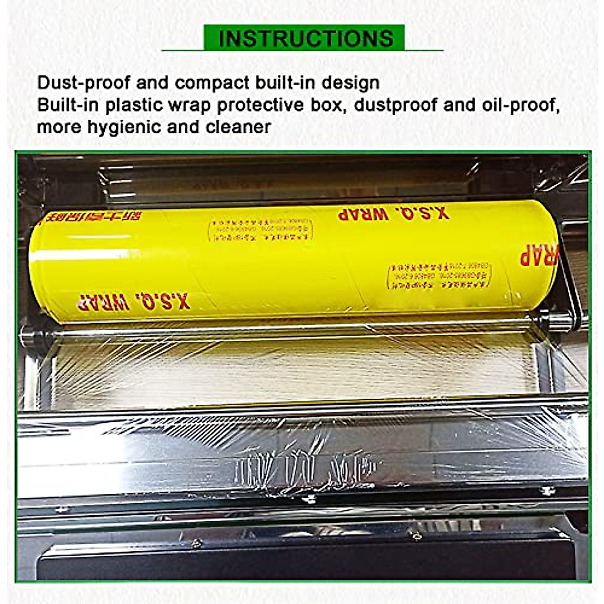 Hand Wrapping Machine Film Wrapper, Commercial Fresh Food Film Packer, Commercial Film Wrap for 45cm and below, Film Cutting Machine Adjustable Temperature 60-150 °C for Meat/Vegetables/Fruits for Hom