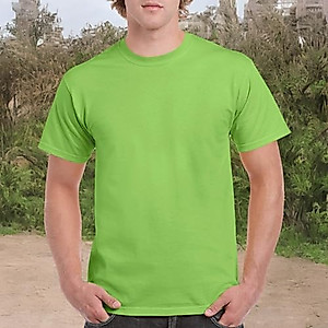 Gildan Men's Heavy Cotton T-Shirt, Style G5000, 2-Pack, Lime, Small