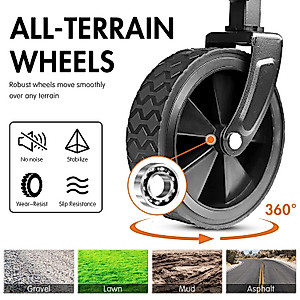 NEOTEC Collapsible-Folding-Wagon - Wagon Cart Heavy Duty Foldable Outdoor Utility with Silent Universal Wheels, Adjustable Handle for Camping