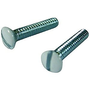 L.H. Dottie 416WHT Wall Plate Screw Oval Head, Slotted, No.6-32 TPI by 1-Inch Length, White, 50-Pack