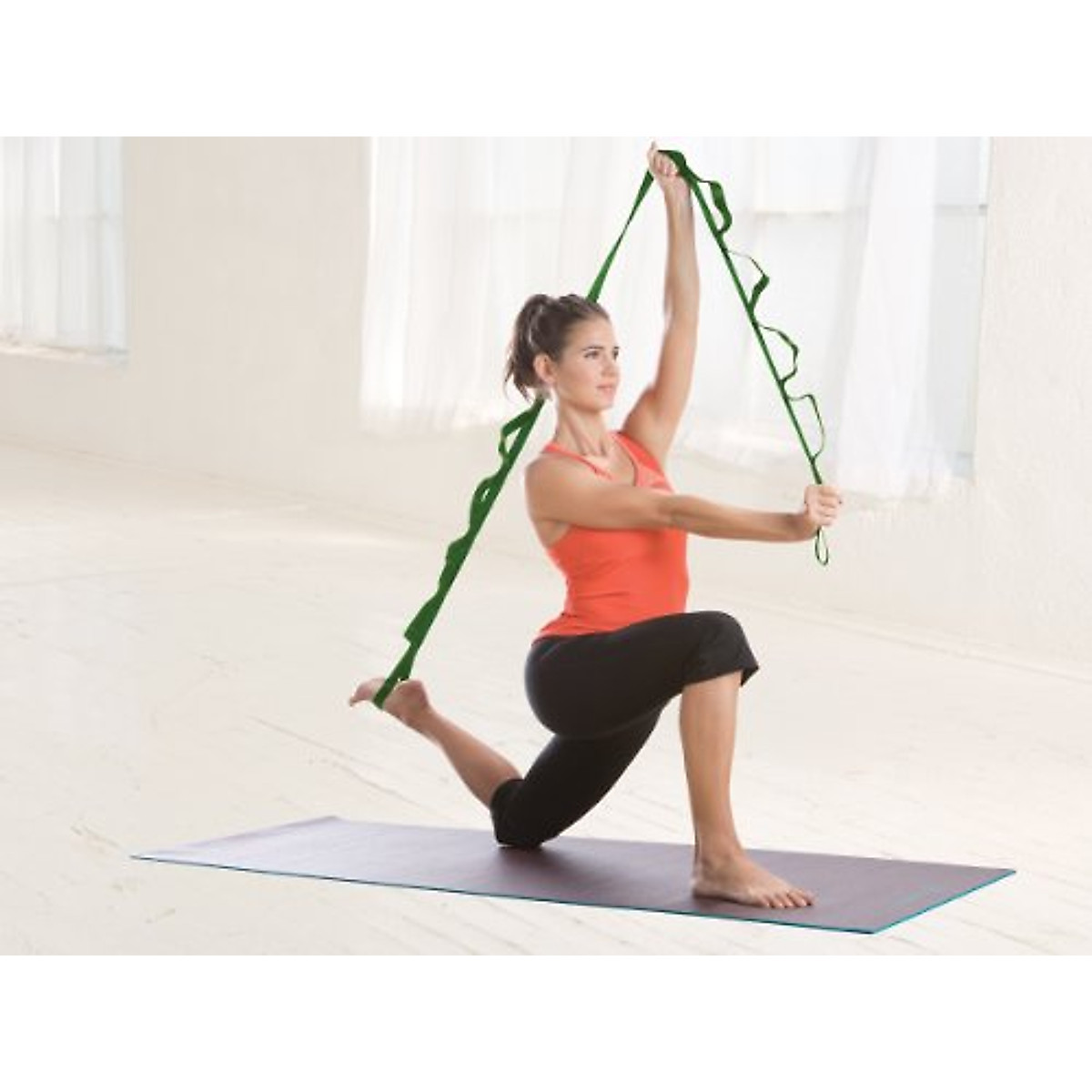 Gaiam Restore Multi-Grip Stretch Strap, Green