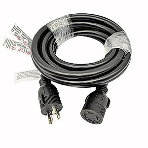 Parkworld 886009 L5-30P Male to L14-30R Generator to Transfer Switch Adapter, for Home Back Power Transfer Switch or House Panel (20FT)