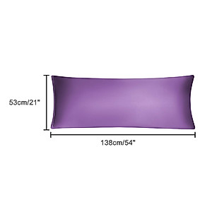 uxcell Satin Body Pillow Case, Purple Silky Body Pillowcases for Hair and Skin, 21x54 Long Pillow Covers with Zipper Closure