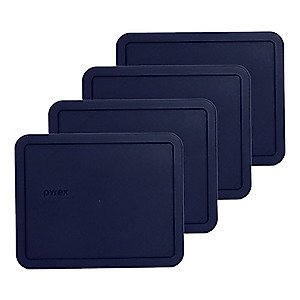 Pyrex 7212-PC 11-Cup Blue Replacement Food Storage Lid - 4 Pack Made in the USA