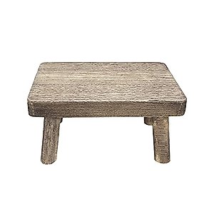 Adult Wooden Step Stool - Very Sturdy, Great Kids Step Stool Perfect for High Beds, Reach High Places in Kitchen, Bathroom, Closet, Sink, Lightweight (14.17x10.63x7.48inch)