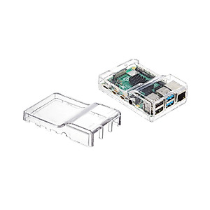 Vilros Clear Transparent Slim Compact Case for Raspberry Pi 4-Includes Sealed and Open Cover Options