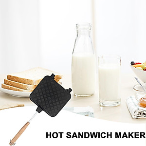 Breakfast Sandwich Maker, Grilled Cheese Pan with Removable Handle, panini press grill sandwich maker Camping bread maker waffle makers for Home Kitchen Grilled Cheese Toasted Sandwiches