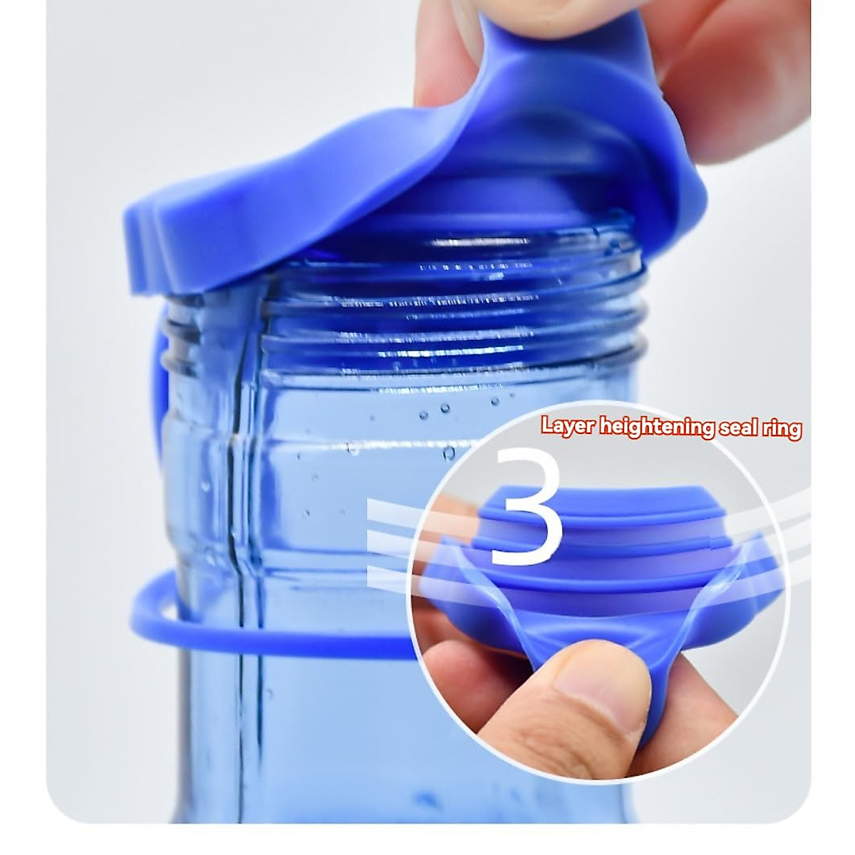 (4PCS)3 and 5 Gallon Water Jug Cap, Silicone Reusable Replacement Cap for 55mm Standard/Screw/Crown Tops,Non Spill Bottle Caps, 5 Gal Water Jug Cap