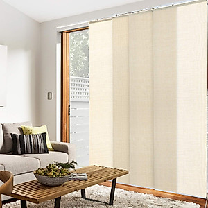 CHICOLOGY Vertical Blinds, Room Divider, Door Blinds,Blinds for Sliding Glass Doors, Temporary Wall, Closet Curtain, Room Door, Woven Beige (Natural Woven) W:46-86 x H:Up-to 96 inches