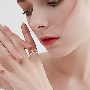 Dreamboat Infinity Heart Rings for Women 925 Sterling Silver Heartbeat Faith Hope Love Open Band Finger Ring Birthday Christian Jewelry Gift