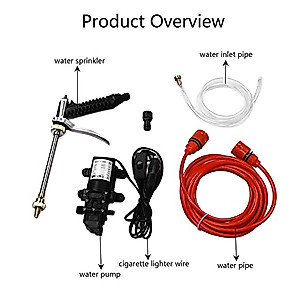 Demeras Electric Pressure Washer Pump, Intelligent 12V Pressure Washer Portable for Roofs for Gardens