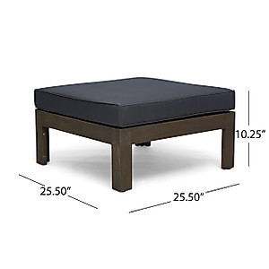 Christopher Knight Home Alice Outdoor 5 Piece Acacia Wood Sofa Set, Gray Finish, Dark Gray