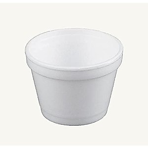 Mr Miracle 4 Ounce Foam Cup with Vented Lid in White. Hot and Cold Foods. For Ice Cream, Yogurt, Soup, Sauce, Takeout, Carryout. Model MM-4J6/6JL-100