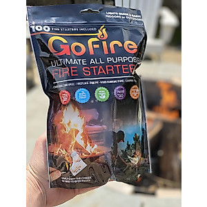 GOFIRE: Ultimate All Purpose Fire Starter- Non-Toxic, Earth-Friendly, Portable, Weather-Proof Fire Starter for Camping, Hiking, Backpacking, Fireplaces, Wood Stoves and More! 100 Fire Starters