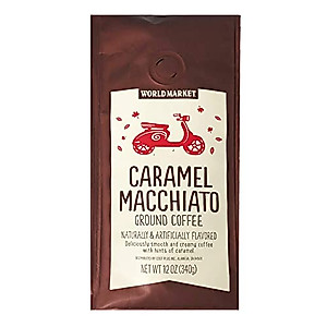 World Market Limited Edition Naturally Flavored Ground Coffee 12oz, 1 Pack (Caramel Macchiato)