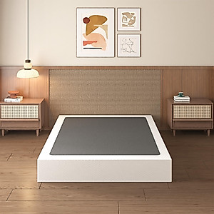 Lutown-Teen 10 Inch Queen Box Spring High Profile, Heavy Duty Metal Box Spring for Queen Bed Base with Fabric Cover, Mattress Foundation, Noise Free, Easy Assembly