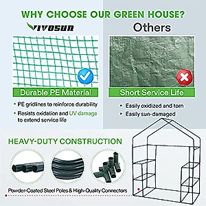 VIVOSUN 57 x 29 x 77-Inch Mini Walk-in Green House with Windows and Anchors, Plant Garden Hot House