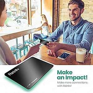 Retrēv Digital Business and Networking Card, Matte Black, NFC Instant Contact & QR Scan - Transfer Contact, Website, or Social Media Information with a Tap, No App Required
