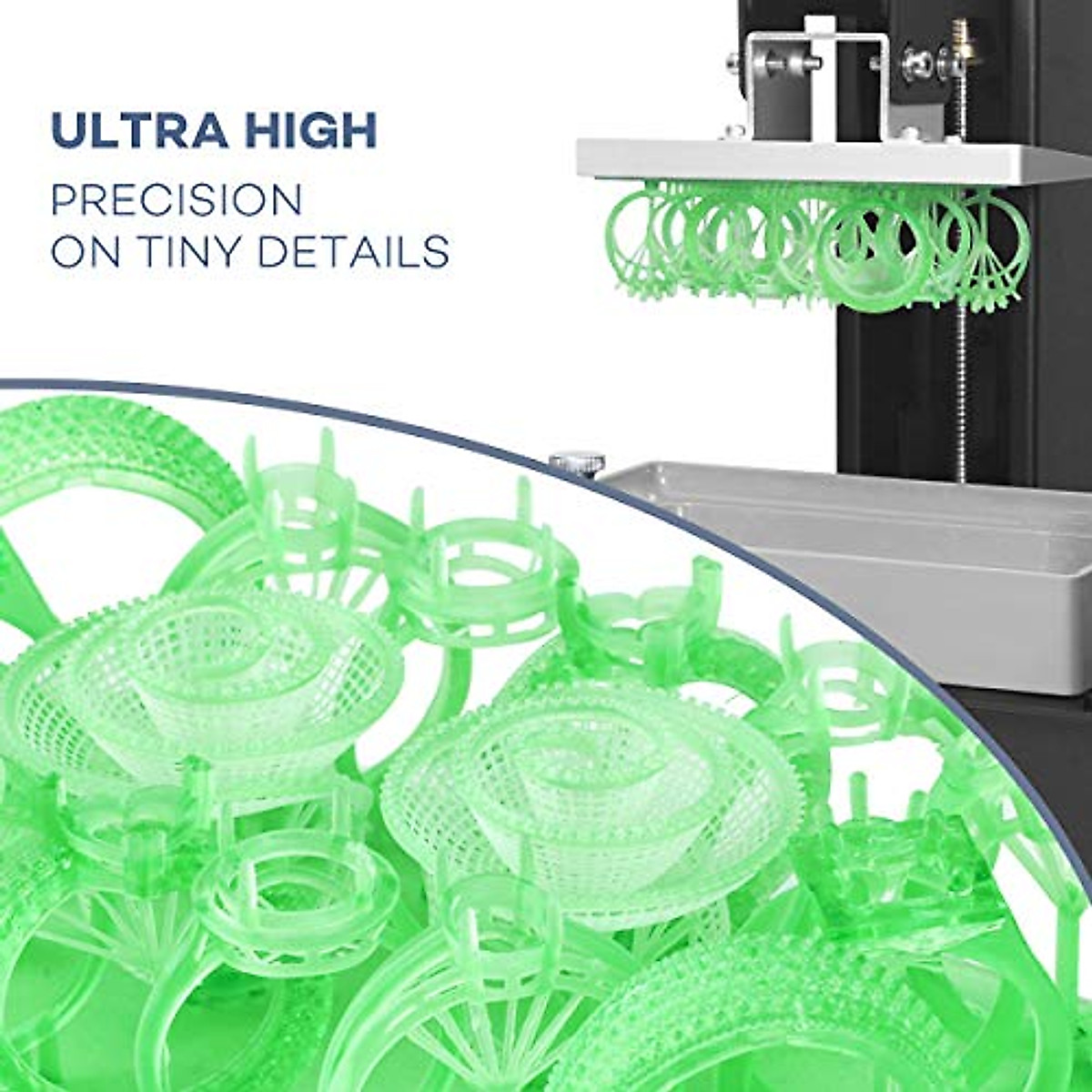 LONGER Orange 30 3D Printer, 2K Resin 3D Printer, Parallel LED Lighting, 4.72"x2.68"x6.69" Large Printing Size, Off-line Printing