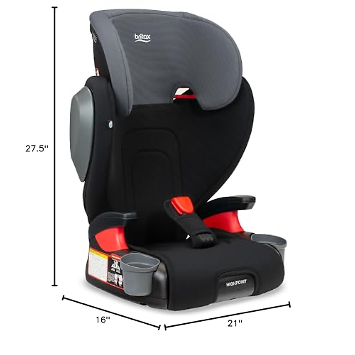 Britax Highpoint Backless Belt-Positioning Booster Seat, SafeWash Black Ombre