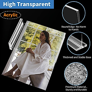 Acrylic Sign Holder 4x6 Inch, 3 Pack Sign Holders Vertical , Double Sided Display Clear TableTop Sign Holder, Acrylic Paper Holder for Wedding Reception, Party Decoration, Numbers Picture Frames