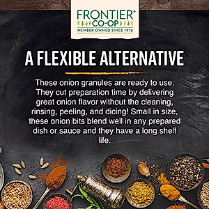 Frontier Co-op Organic White Onion Granules 1lb - Granulated Onion Powder, Bulk 16oz Bag - For Wholesale Restaurant Supply or Jar/Shaker Refill