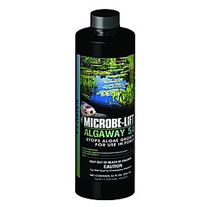 MICROBE-LIFT ALGA32 Algaway 5.4 Algae Control Treatment for Ponds and Water Gardens, Safe for Koi Fish, Goldfish, Plants, and Decorations, 32 Ounces