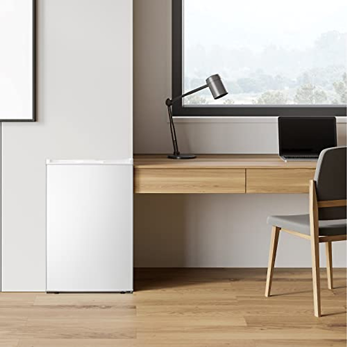 R.W.FLAME Mini Freezer Countertop, 2.1 Cu.Ft Energy Saving Upright Freezer, Small Freezer with Reversible Single Door for Home/Dorms/Apartment/Office (White)