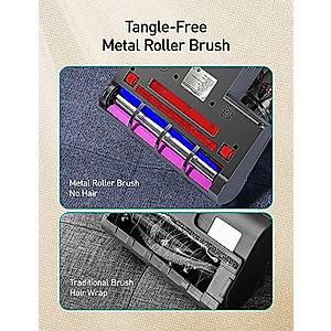 Mattress Vacuum Cleaner with Dust Sensor, 15Kpa UV Bed Vacuum, 99.9% Allergen Removal, Ultrasonic & 40000 RPM/Min Brushroll Rotation, High Heating Octuple Tech, LED Display, Widened Brush, Corded