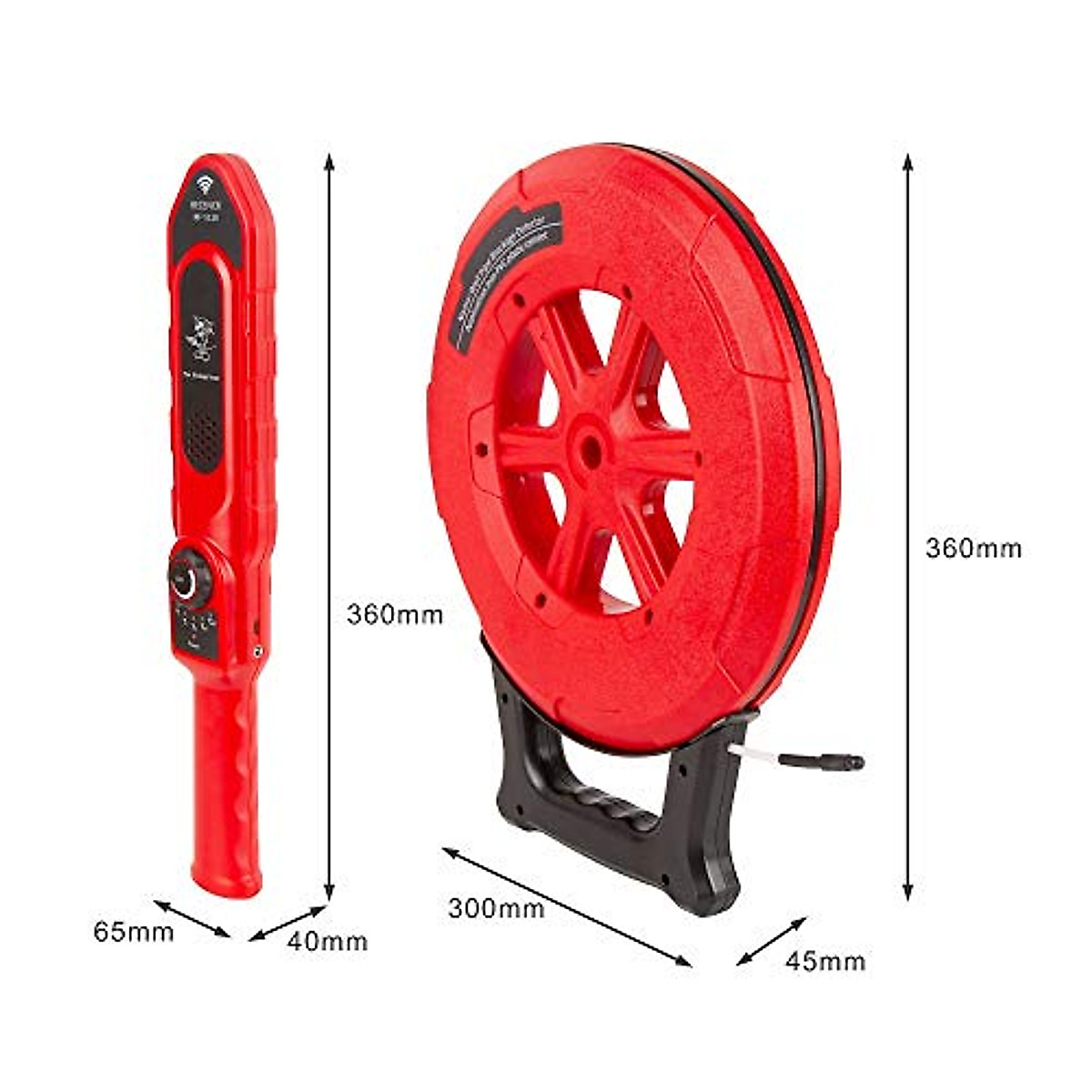 Pipe Locators, 30M/100Ft Pipe Blockage Detector, Handheld Waterproof Sensitivity Adjustable Wall Scanner, Pipeline Blocking Clogging Scanner for PVC Metal Water Pipes (40M)